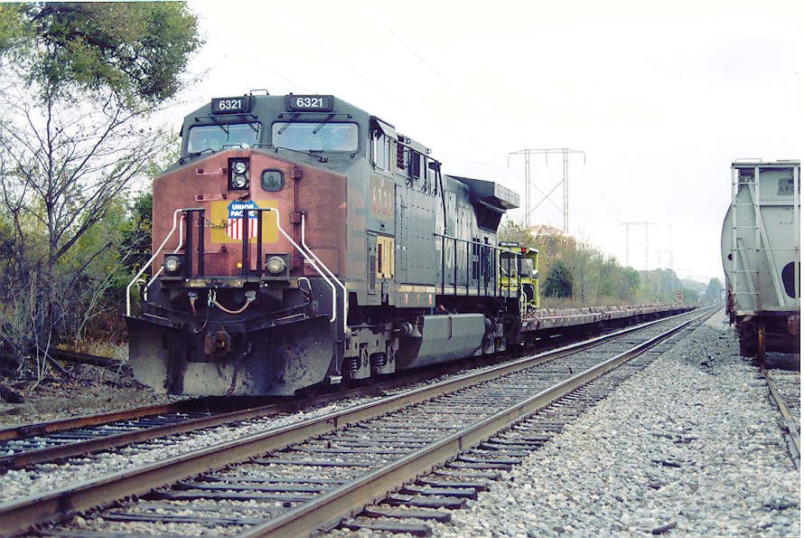 UP 6321 sits in siding